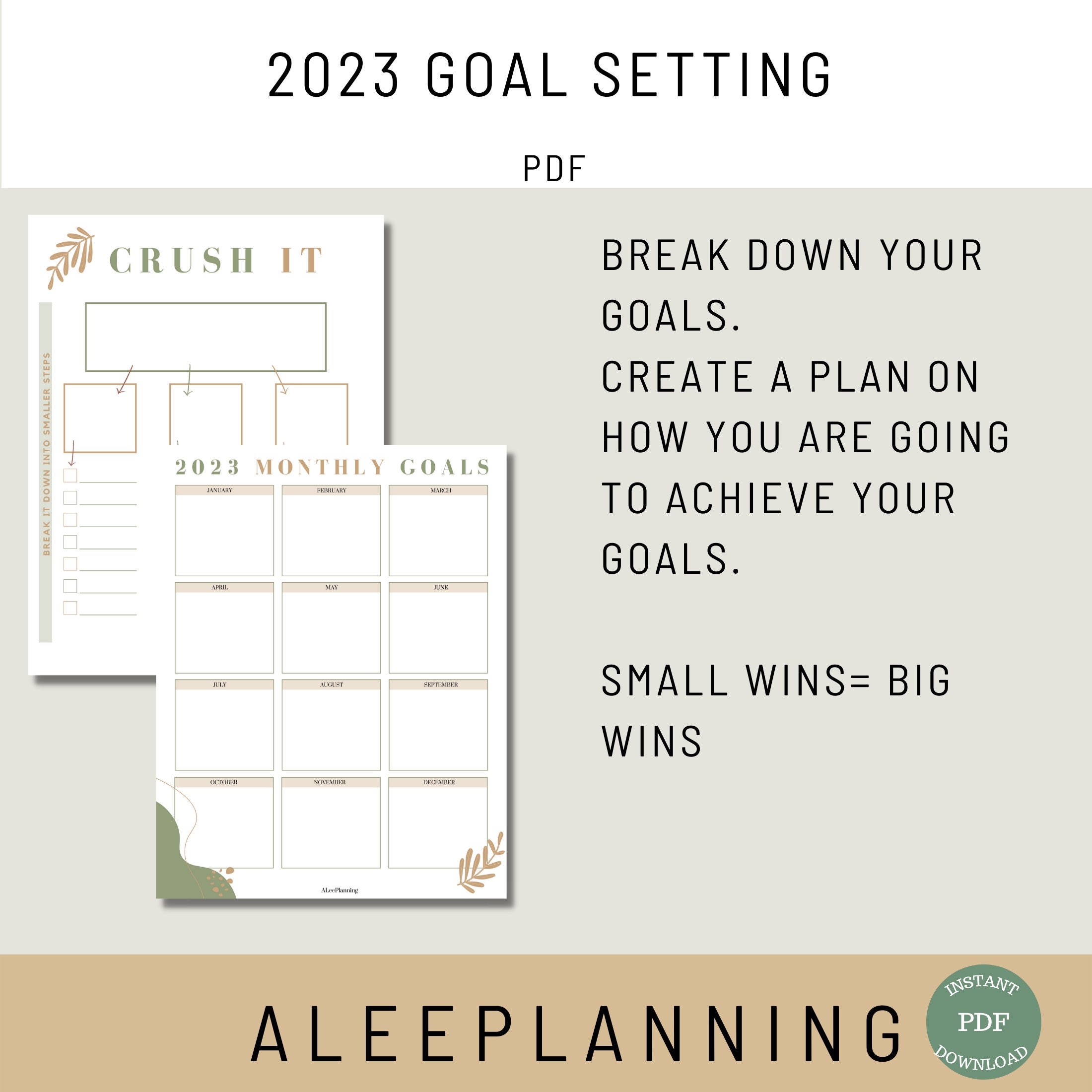 2023 Goal Setting Printable Goal Tracker Yearly Goals 2023 Goal Sheet ...