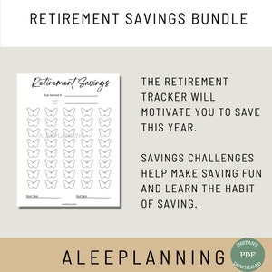 Retirement Savings Bundle Roth IRA Savings Tracker Printable 401k ...