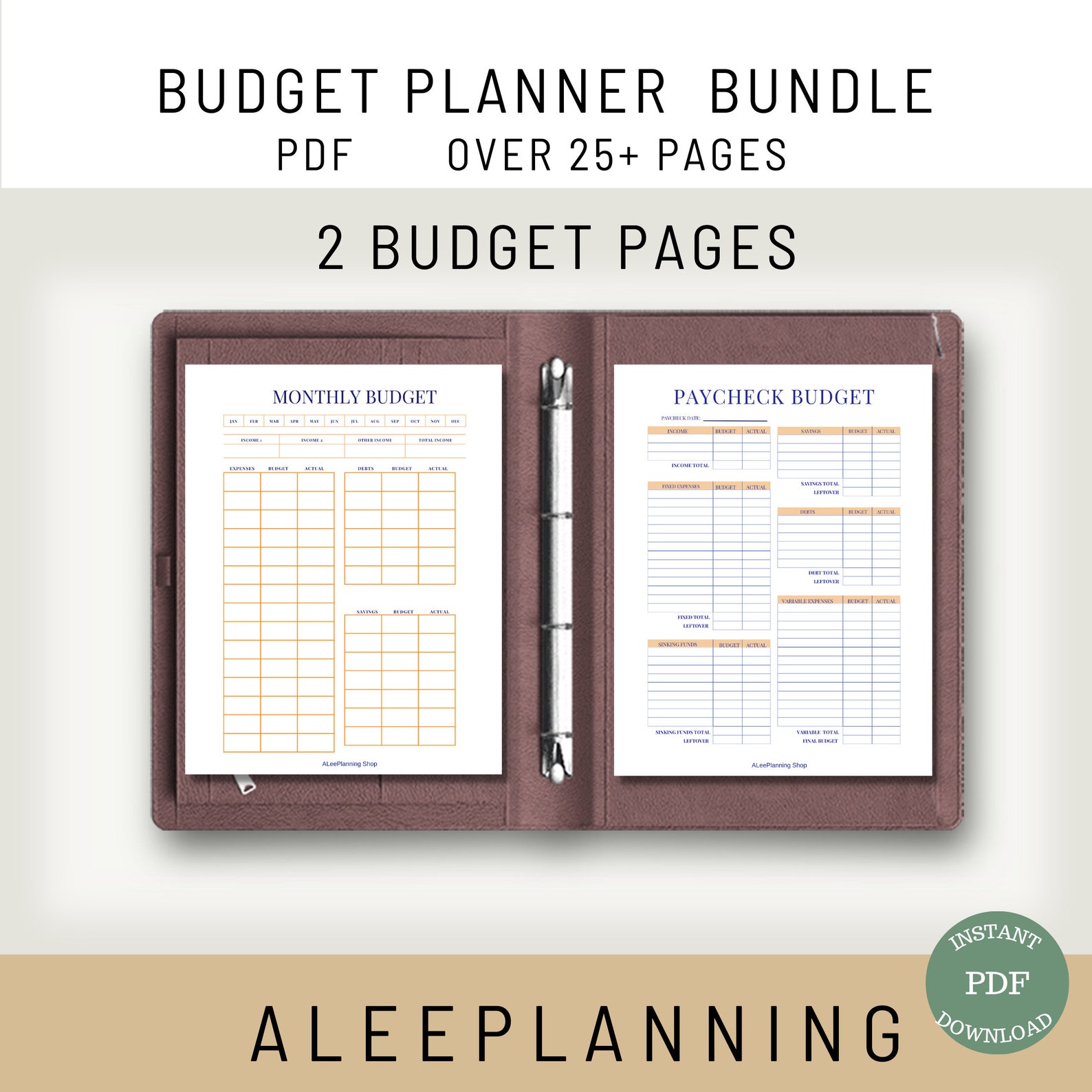 Budget Planner Printable Financial Planner PDF Budget - Etsy