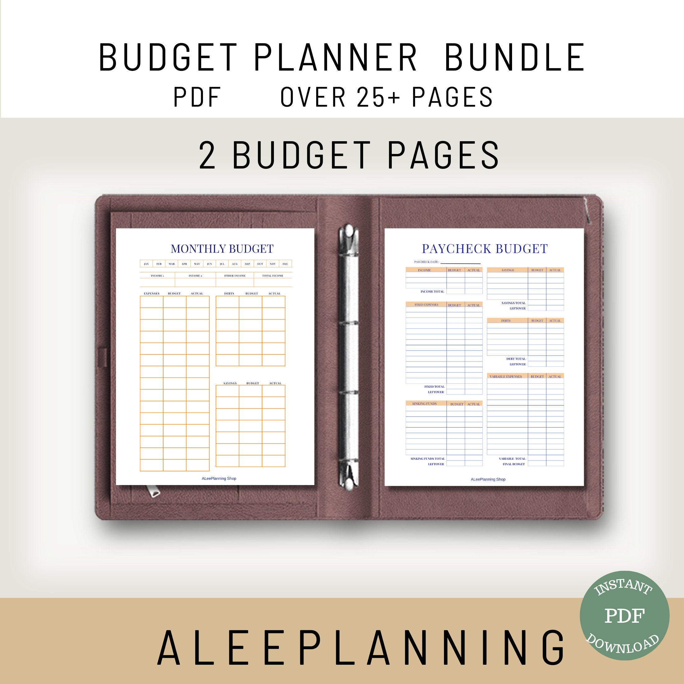 Budget Planner Printable Financial Planner PDF Budget - Etsy