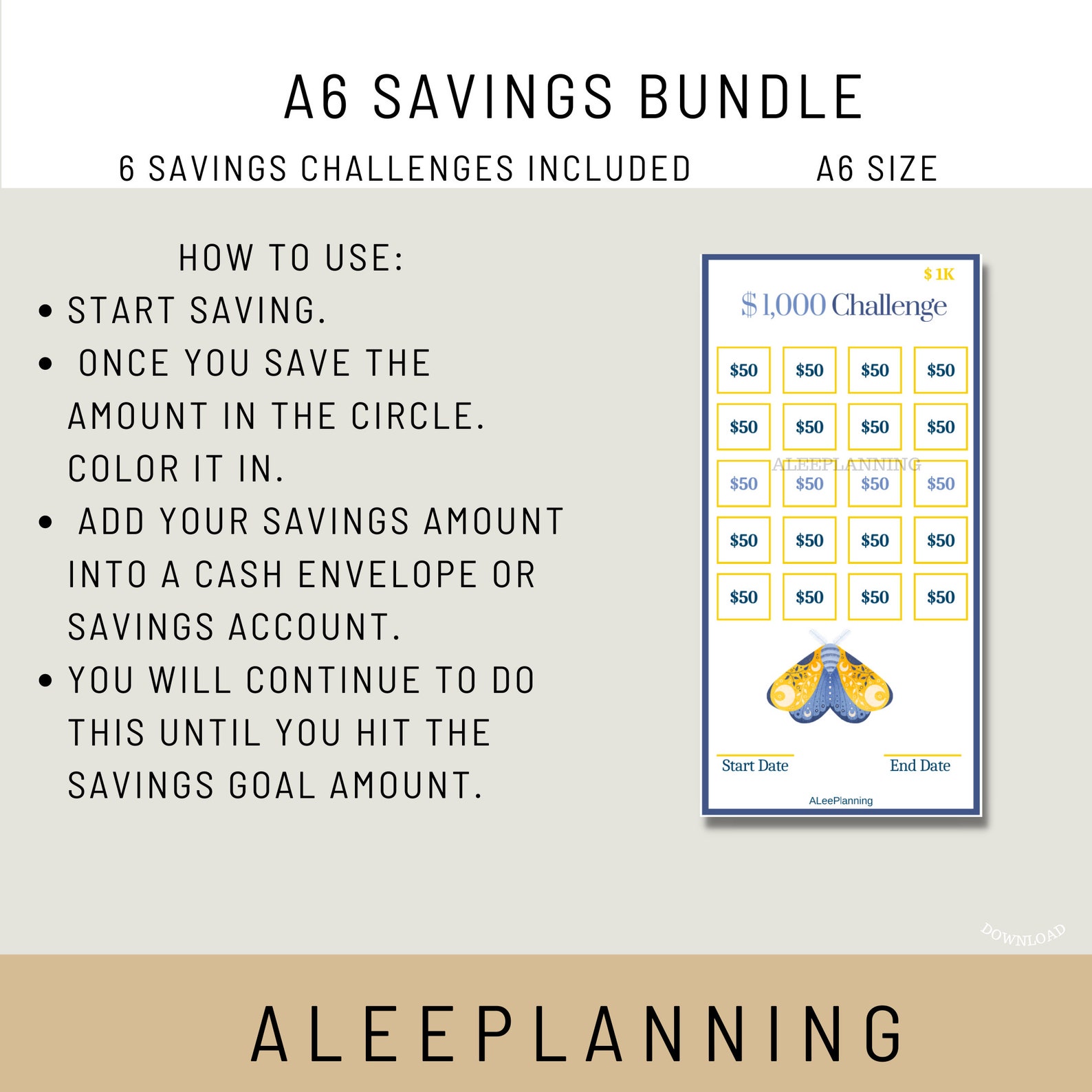 Savings Challenge Bundle Butterfly Mini Savings Trackers Money - Etsy