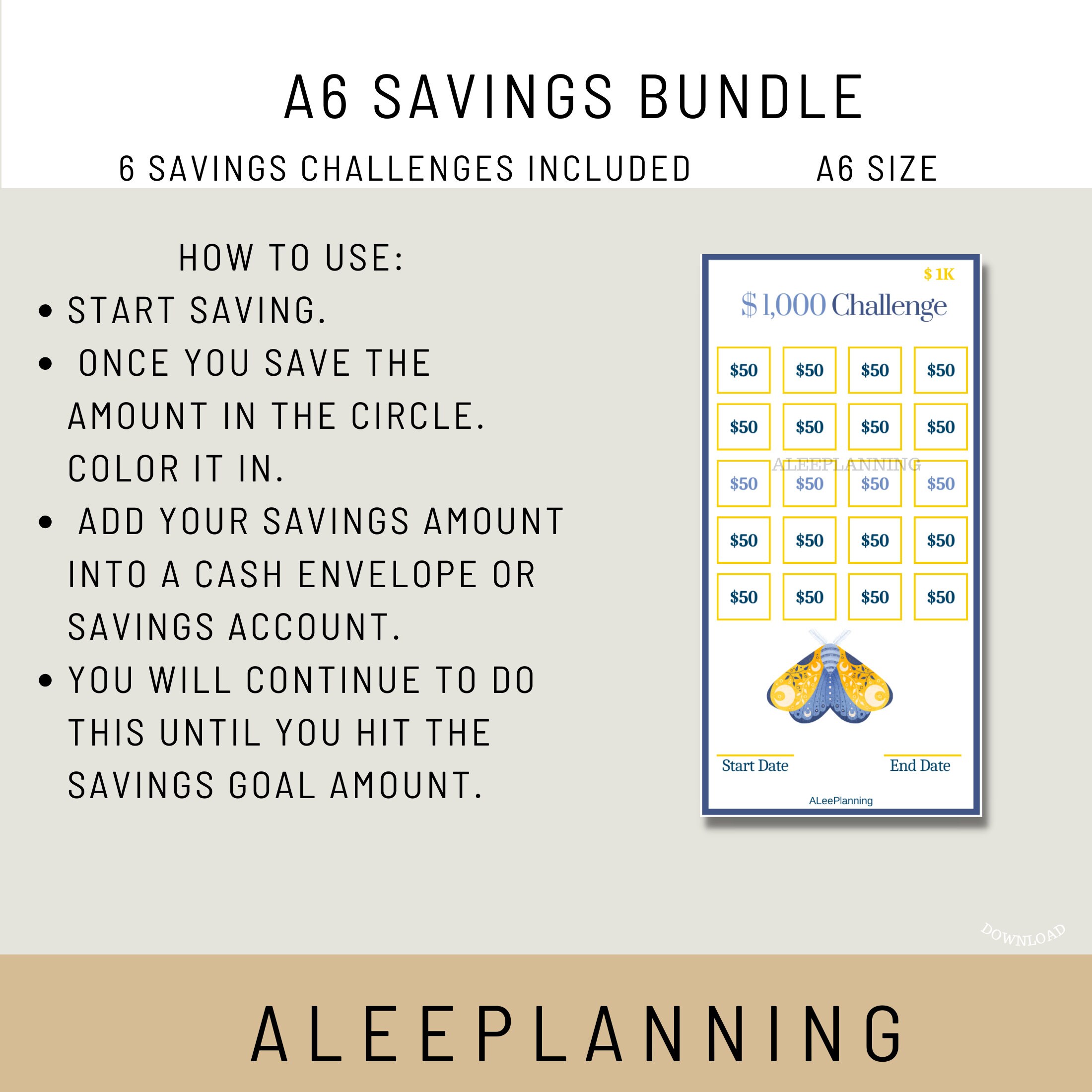 Savings Challenge Bundle Butterfly Mini Savings Trackers Money - Etsy