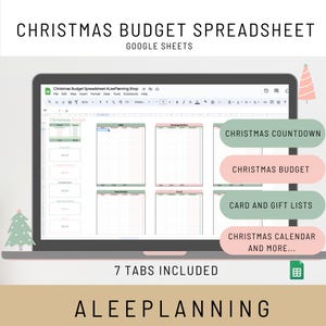 Christmas Planner Spreadsheet: Holiday Budget & Gift Tracker (google ...