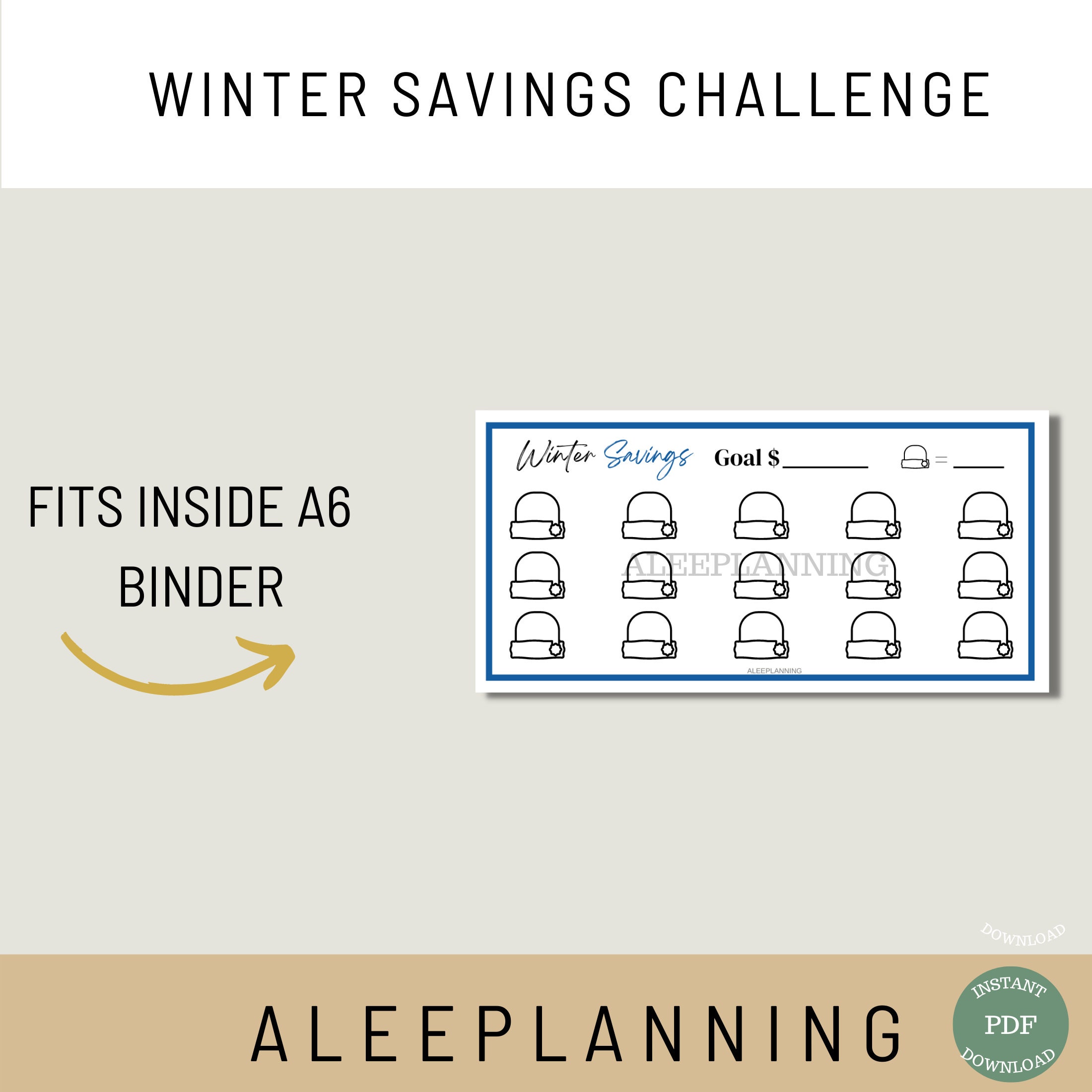 Winter Savings Challenge Mini | A6 Savings |printable| Color and Save ...