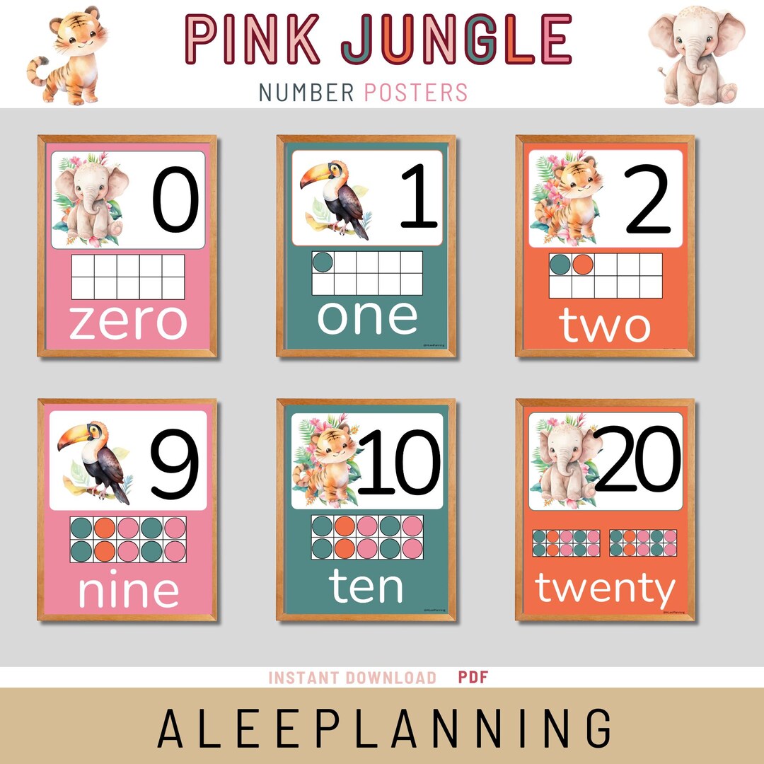 Jungle Number Posters Printable Teacher Classroom Posters Math 0-20 ...