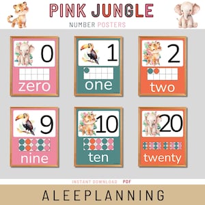 Jungle Number Posters Printable Teacher Classroom Posters Math 0-20 ...