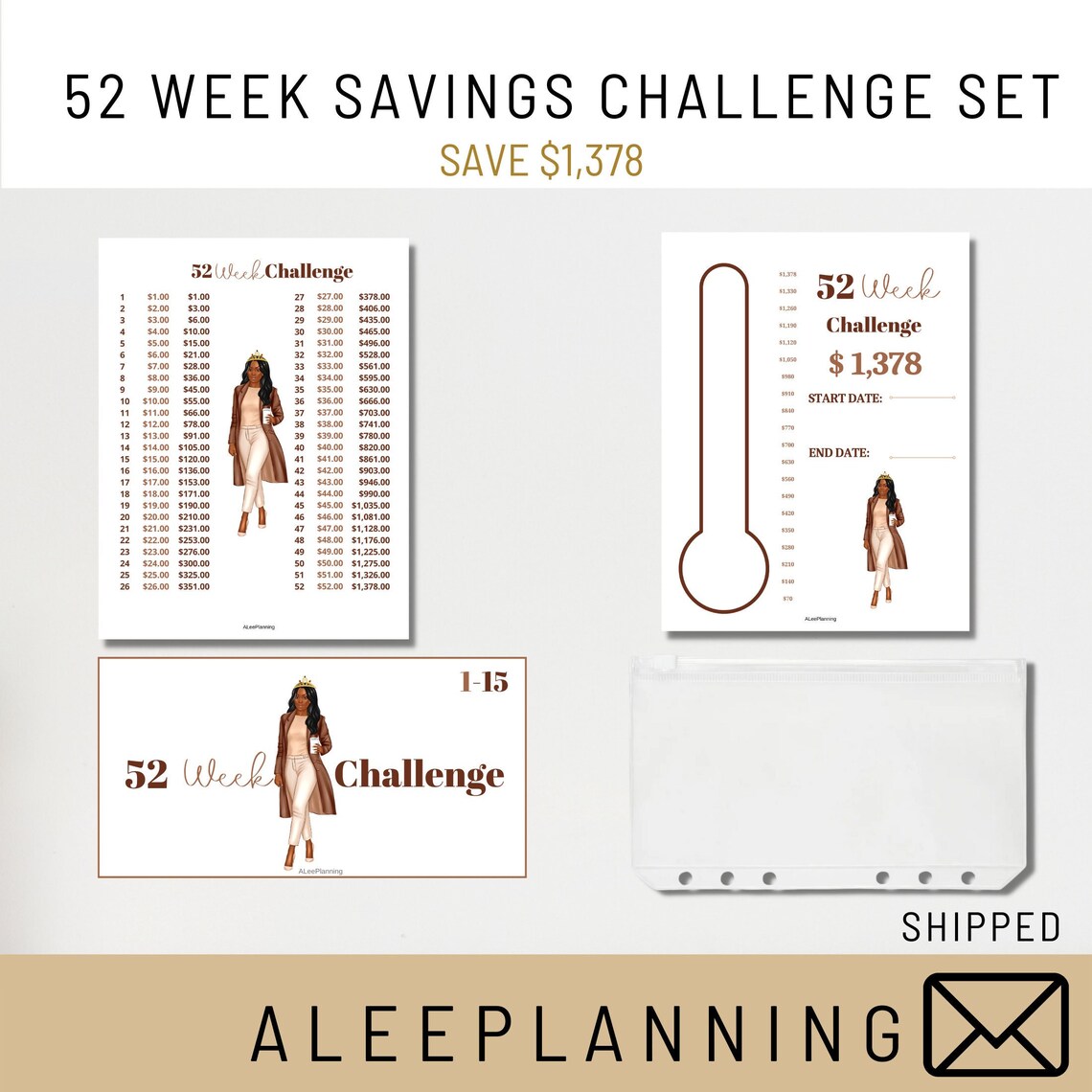52 Week Savings Challenge Set 52 Week Challenge Chart 52 - Etsy