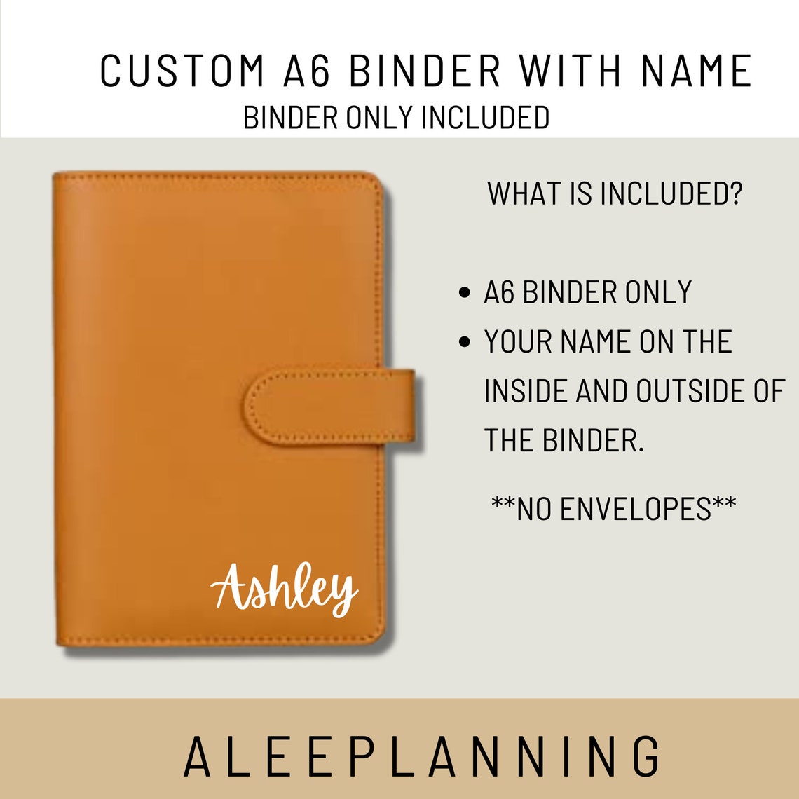 Custom A6 Binder With Name Binder ONLY Cash System Bindersavings ...