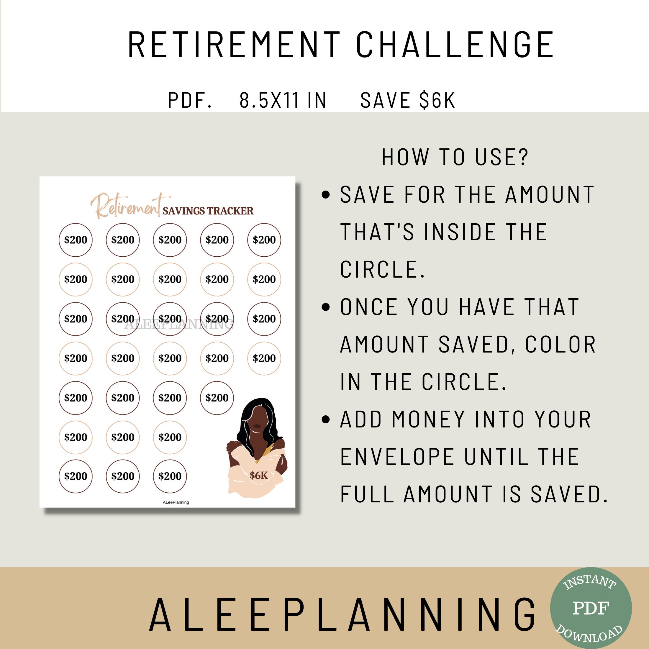 Retirement Savings| Retirement Challenge| Roth IRA Savings Challenge ...
