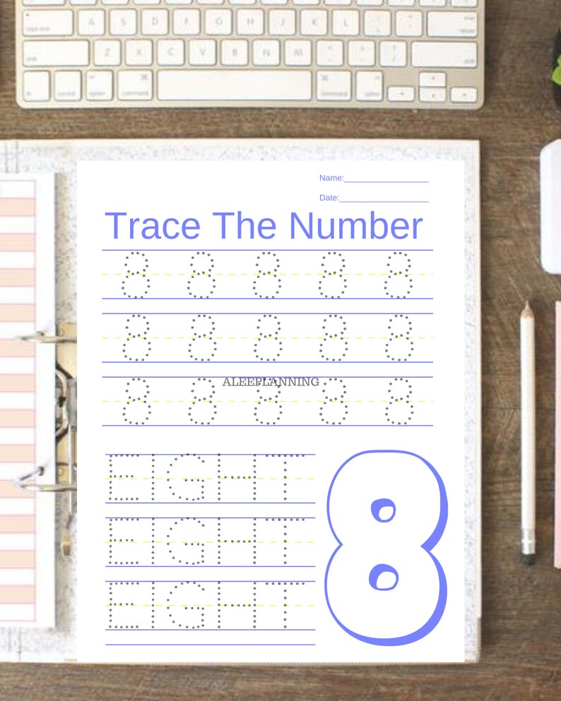 Trace the Number Printable - Etsy