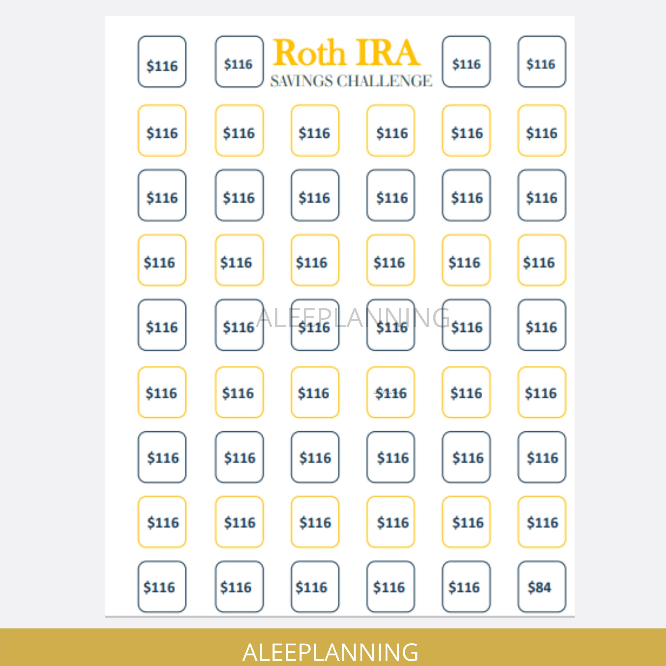 Roth IRA Savings Tracker Printable Roth IRA Track Retirement Savings - Etsy