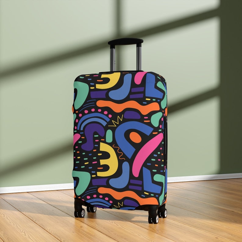 Suitcase Protector Luggage Cover Colorful Funky Retro Abstract - Etsy