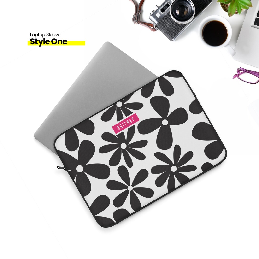 Personalized Aesthetic Laptop Sleeve Floral Simple Modern Pink Purple ...