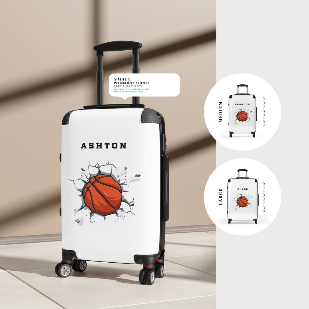 Personalized Basketball Suitcase: Wheeled Cabin Travel Bag - Etsy