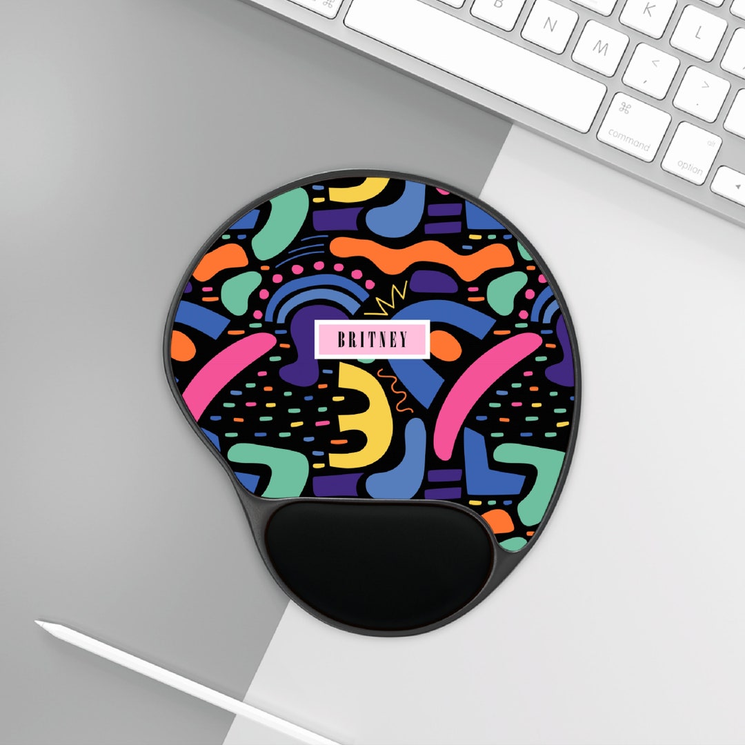Personalized Ergonomic Mouse Pad: Abstract Art, Memory Foam Wrist Rest ...