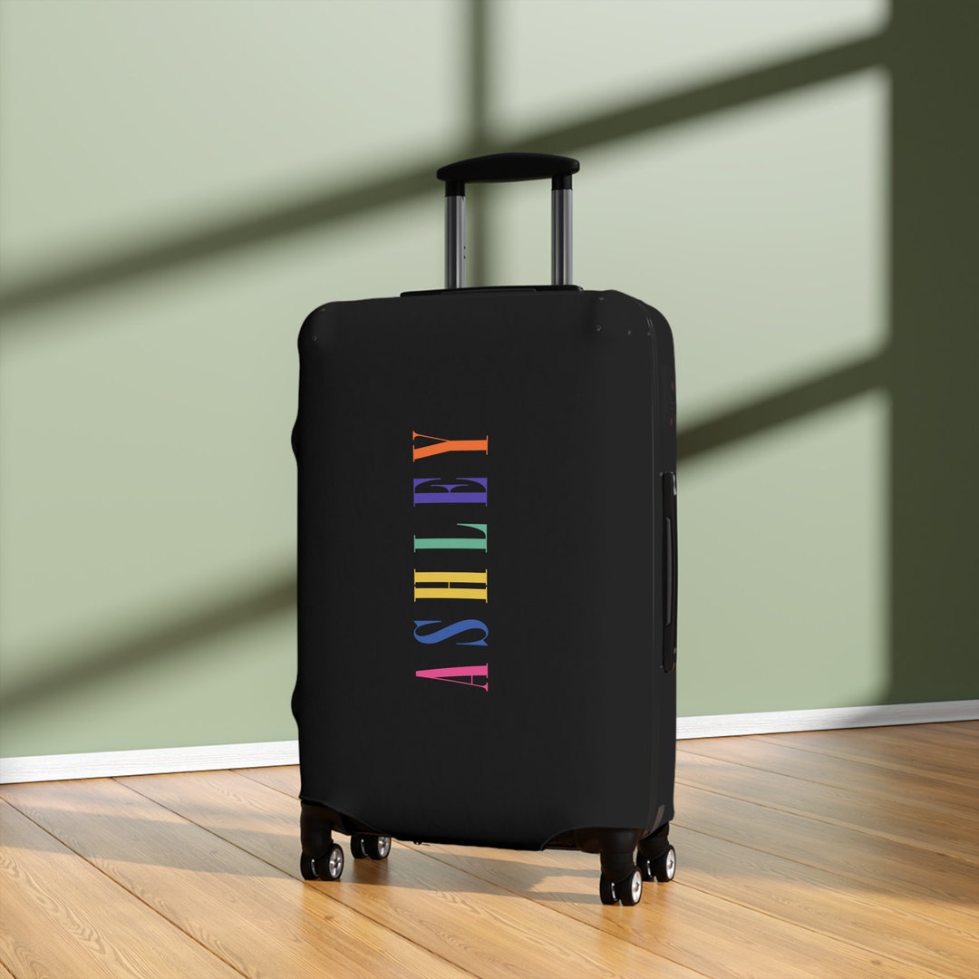 Luggage Cover Suitcase Protector Custom Simple Black Personalized ...