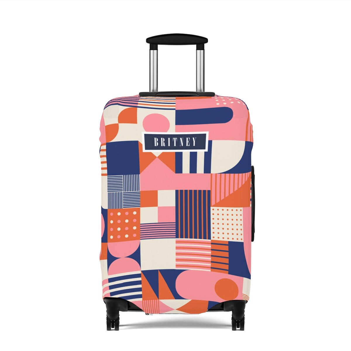 Suitcase Cover Luggage Protector Colorful Abstract Geometric Shapes ...