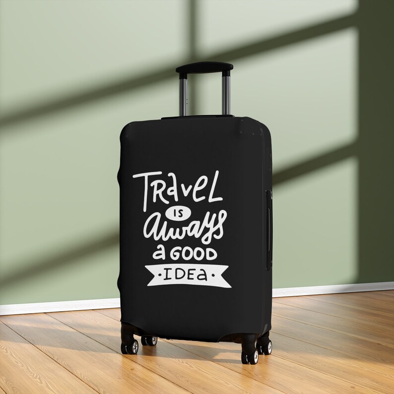 Luggage Cover Suitcase Protector Travel Life Calligraphy Inspirational ...