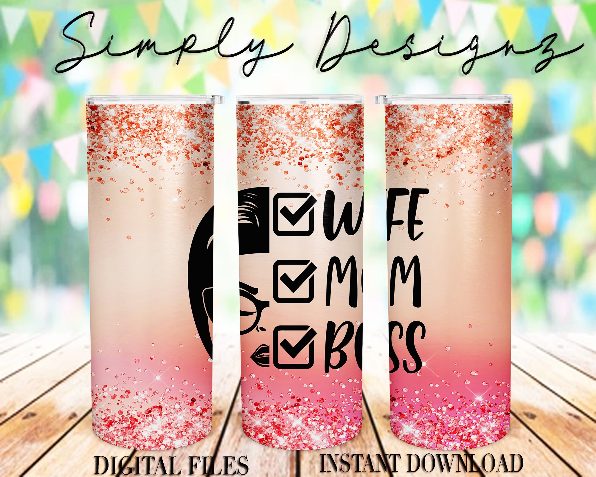 Wife Mom Boss Tumbler Straight Tapered Png Sublimation Etsy