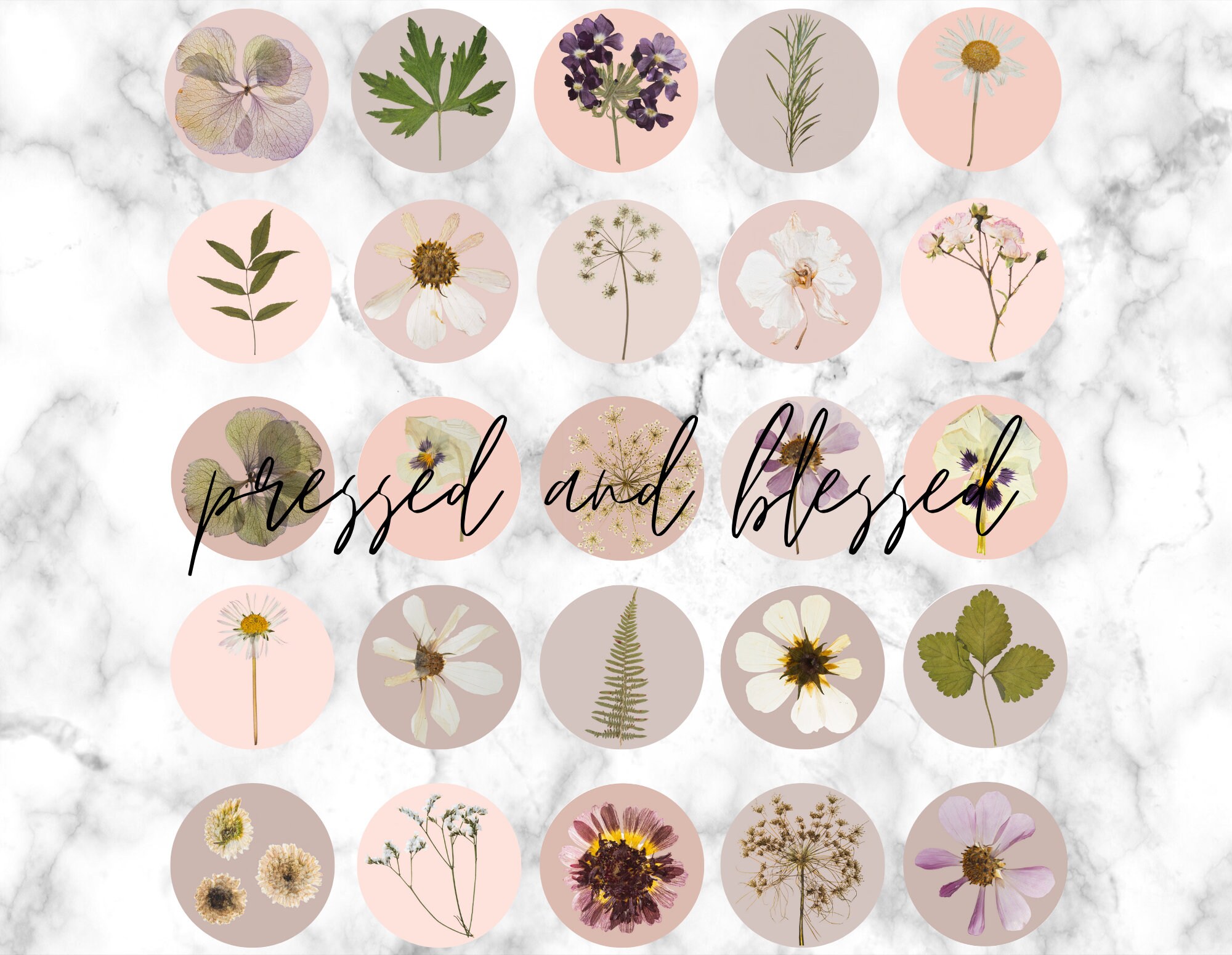25 Pressed Flower Bohemian Themed Instagram Highlight Covers - Etsy