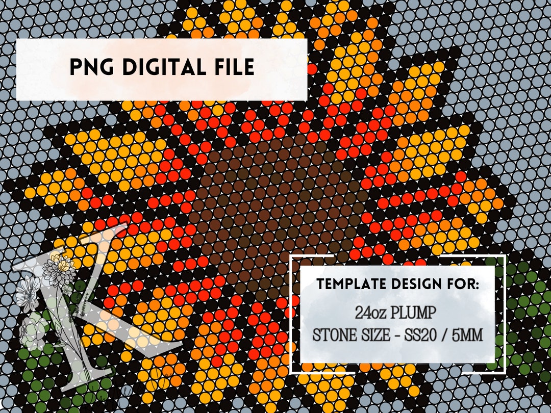 Sunflower Rhinestone Template, Bedazzled Flower Tumbler, Sunflower ...