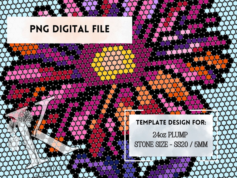 Daisy Flower Rhinestone Template, Bedazzled Daisy Tumbler, Daisy Flower ...