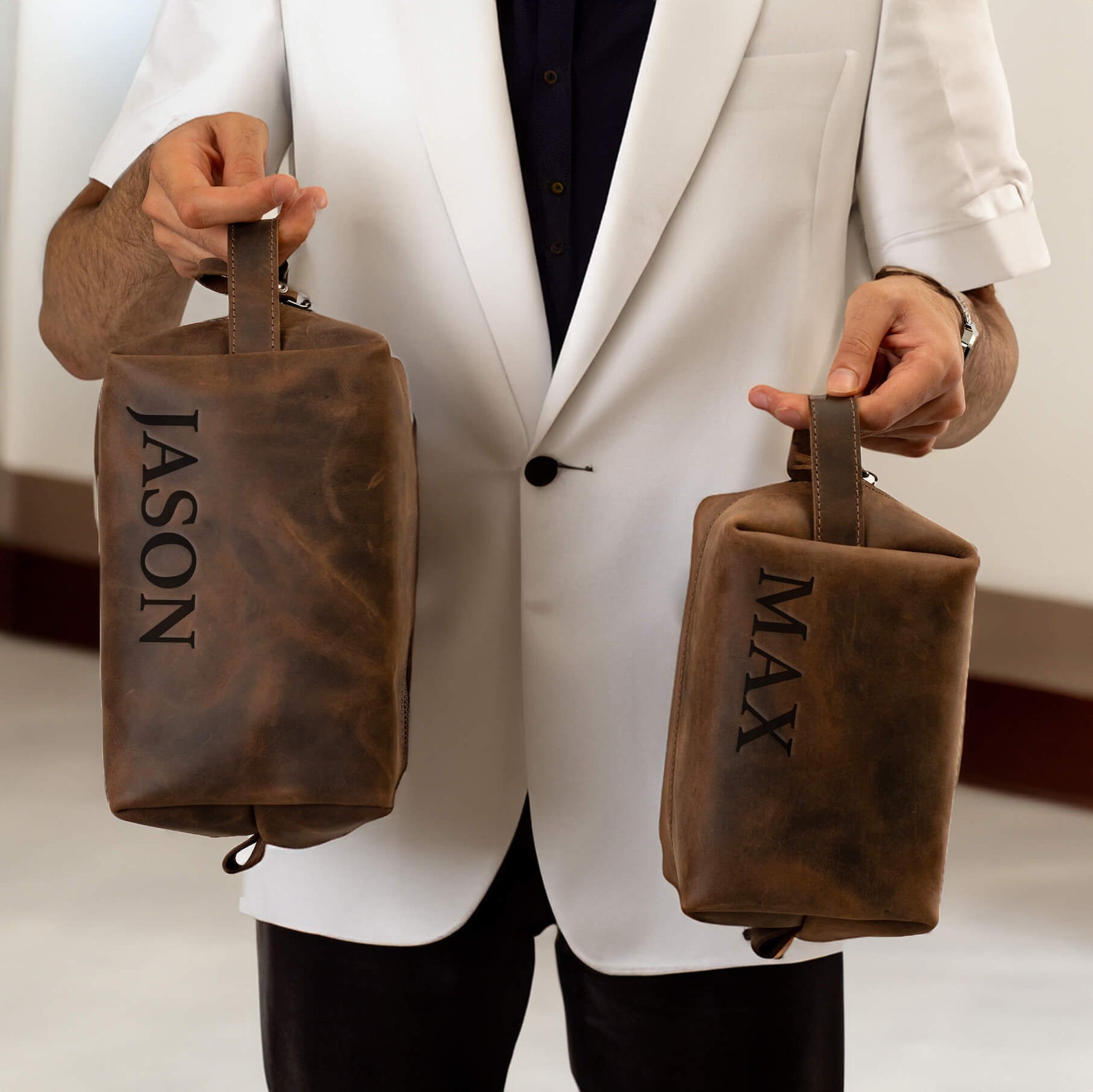 Men's Leather Toiletry Bag, Gifts for Him, Personalized Gifts for ...