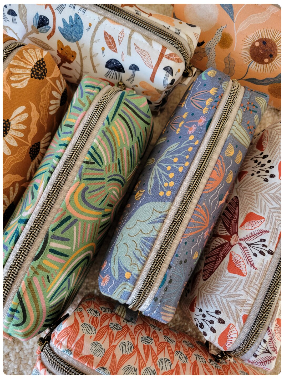 Boxy Pouch -approx. 7" X 3" X 2" | Perfect for Make-up, Cosmetics ...