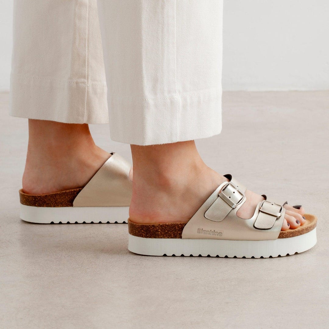 Cork Slide Sandals for Women - Original Cushioned Footbed - Vegan ...