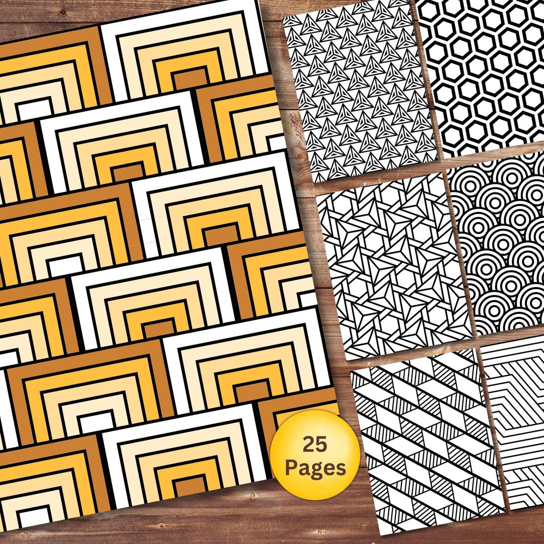 25 Geometric Coloring Pages for Adult Relaxation | Printable and ...