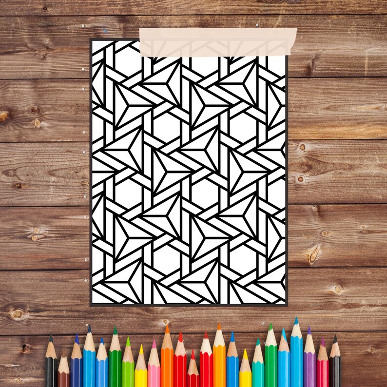 25 Geometric Coloring Pages for Adult Relaxation | Printable and ...