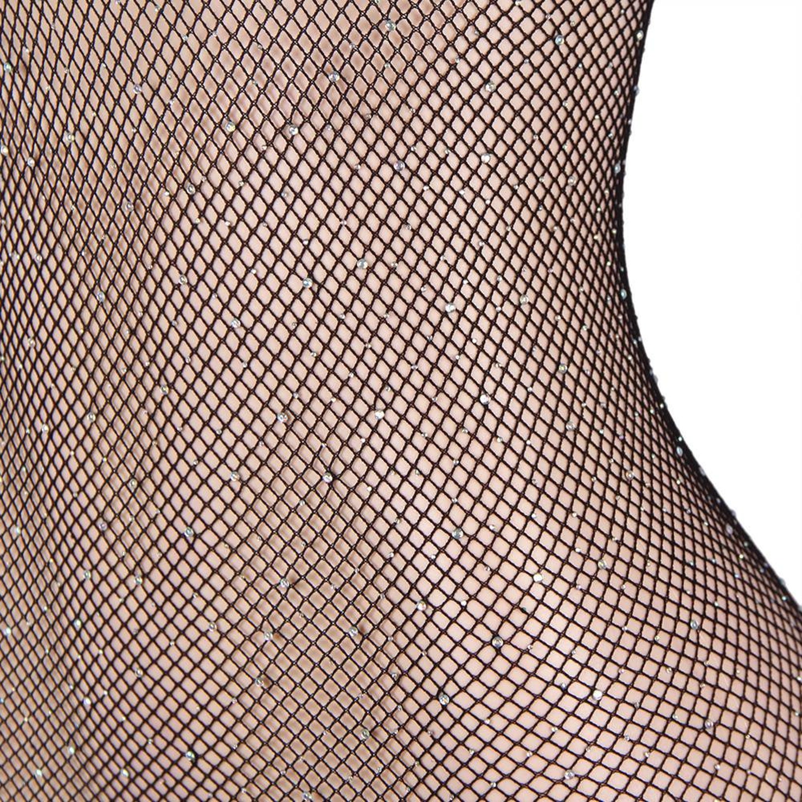 Black Fishnet Long Sleeve Mesh Diamonds Bodystocking Size XS-2XL - Etsy UK