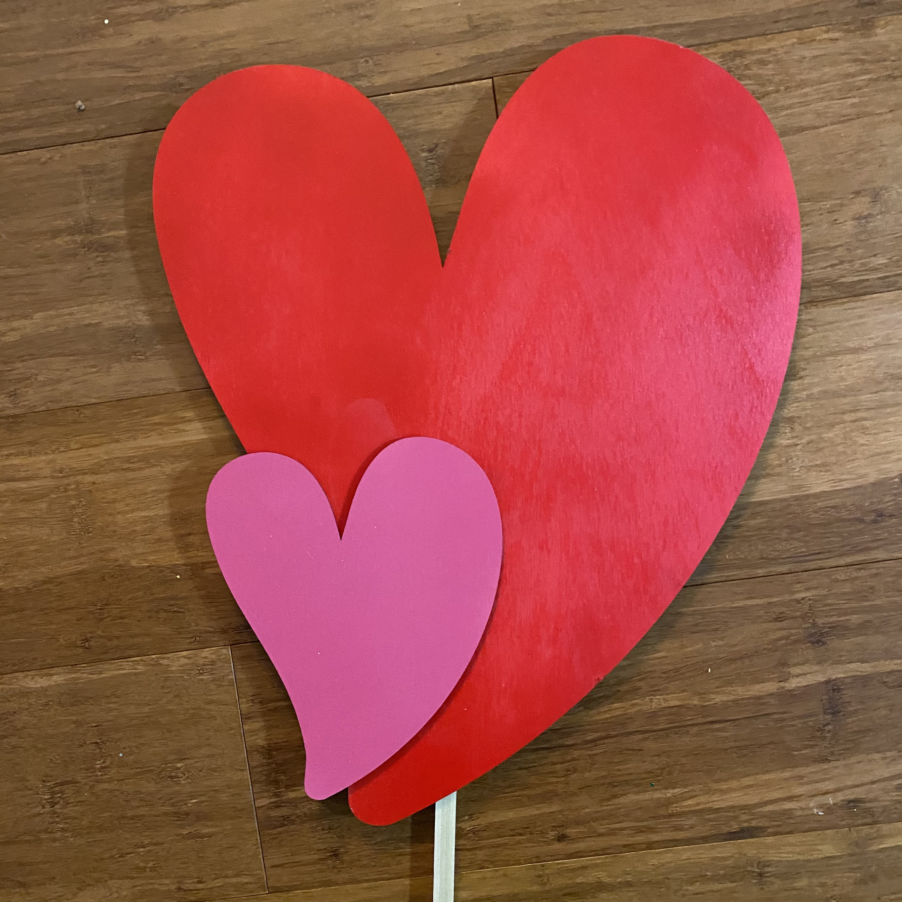 Modern Heart Duo Garden Stake Shimmer - Etsy