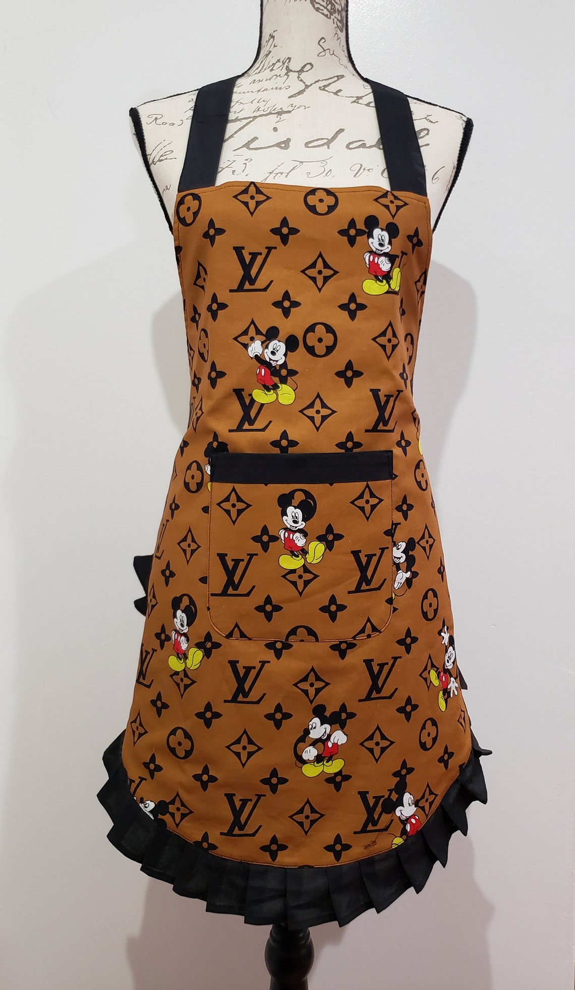 Mickey Mouse Aprons Flower Aprons Cotton Fabric Women's - Etsy