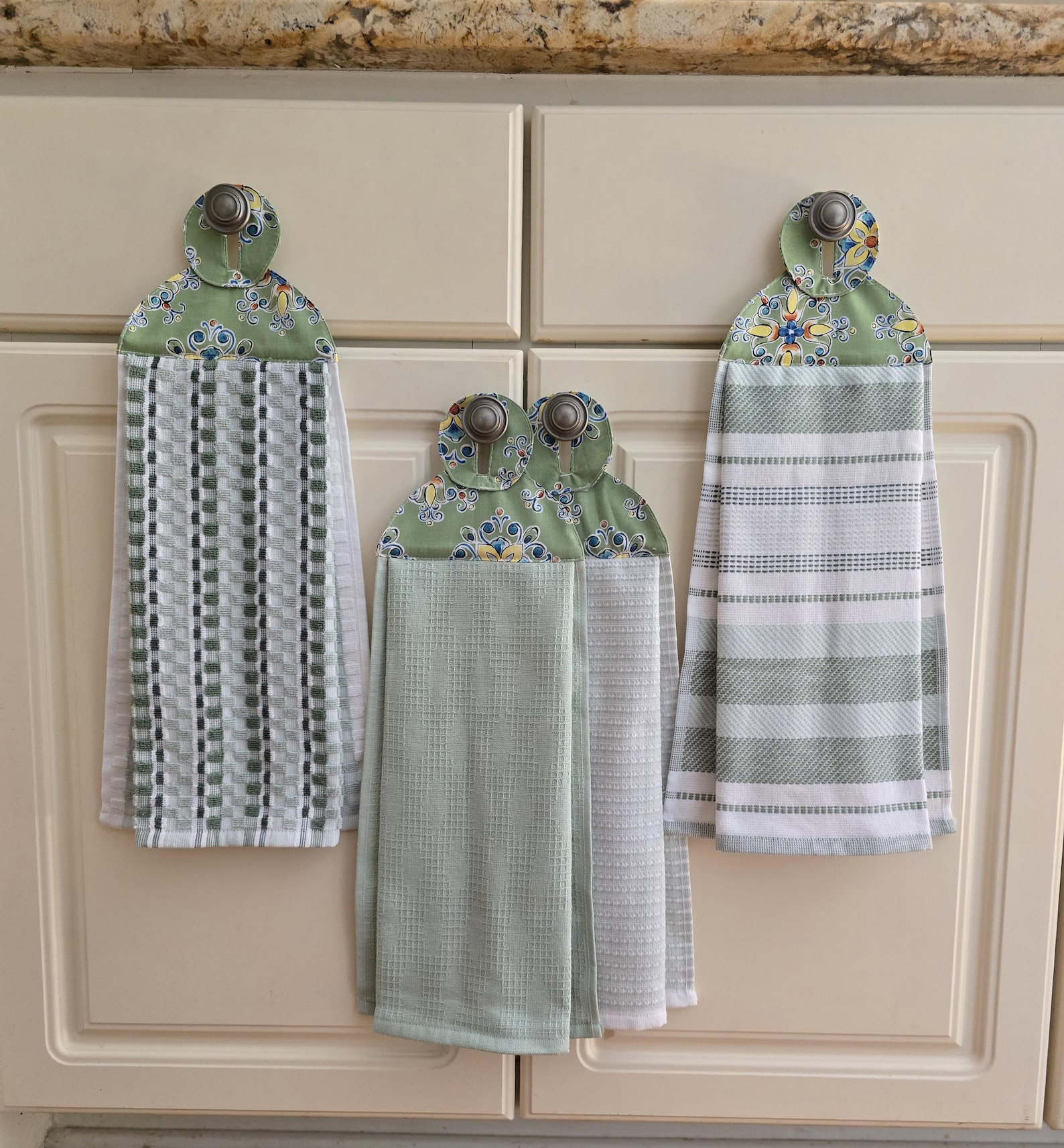 Hanging Cotton Hand Towel, With Button Hole: Kitchen Knob Towel - Etsy