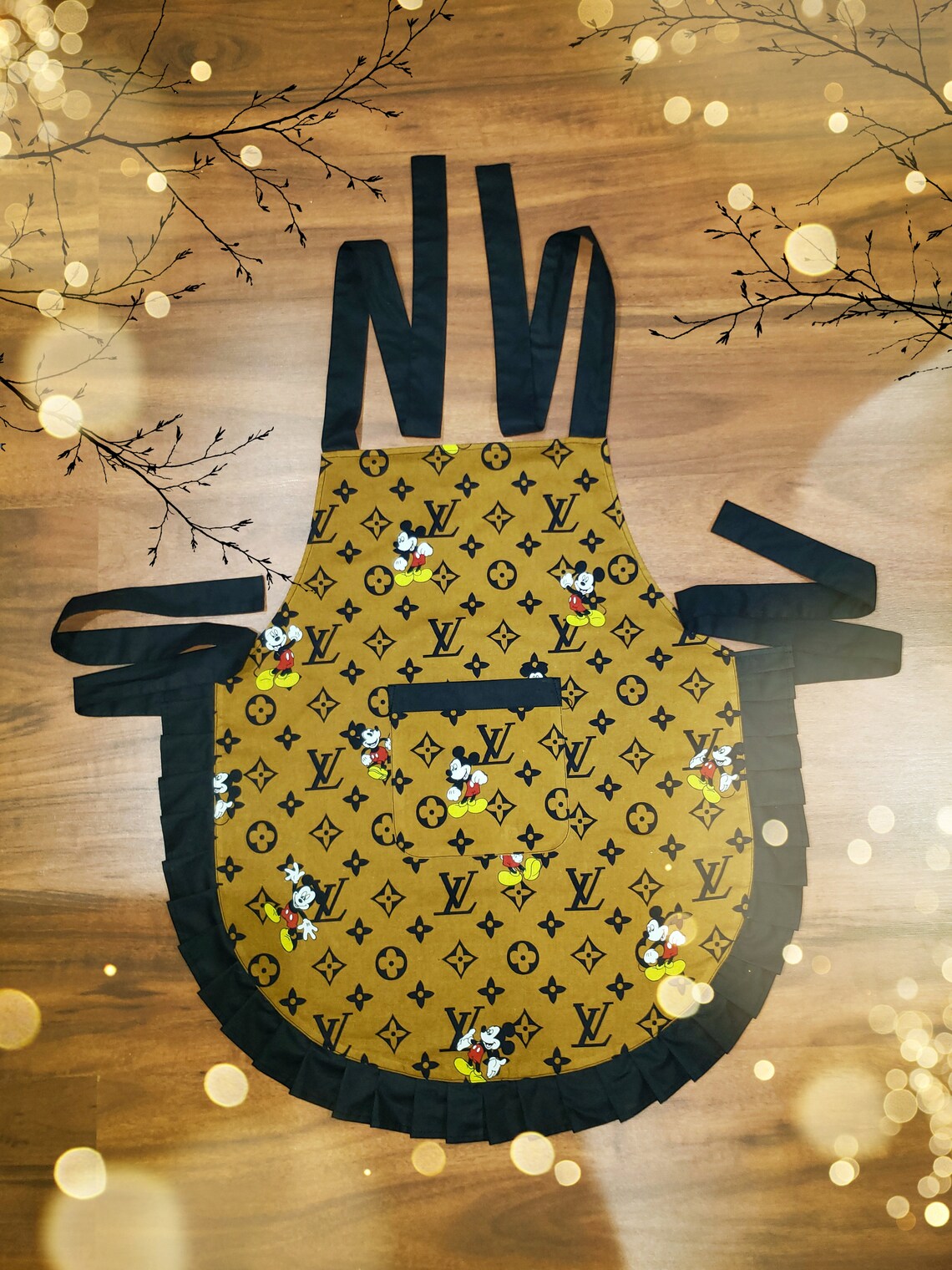 Mickey Mouse Aprons Flower Aprons Cotton Fabric Women's - Etsy