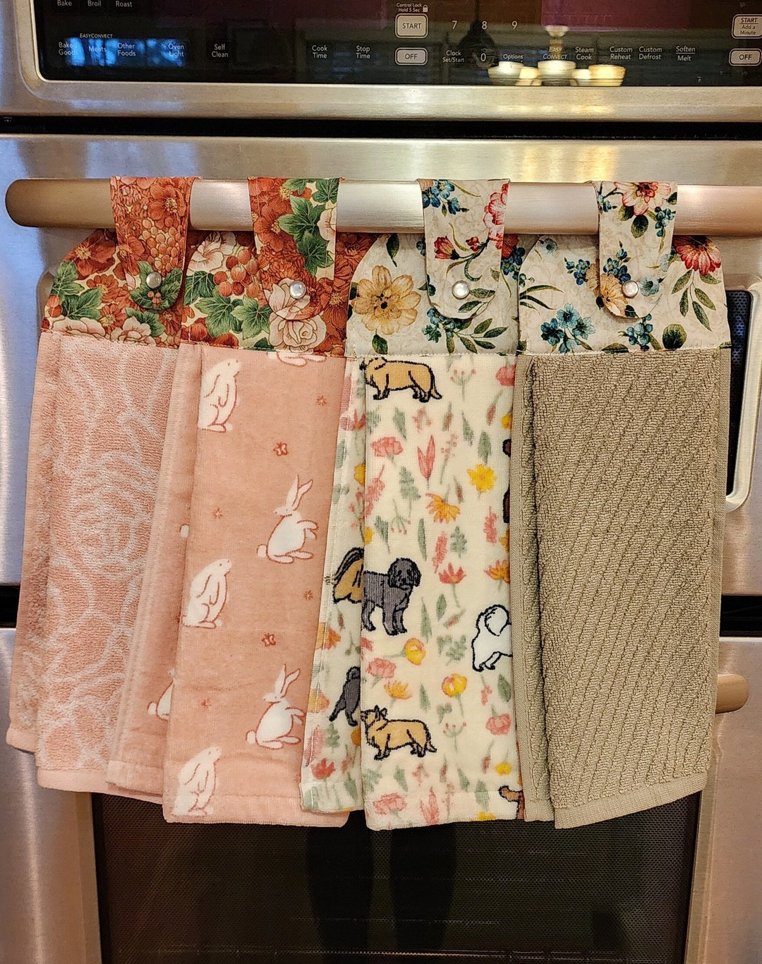 Cotton Oven Door Towel, Hanging Kitchen Dish Towel With Snap - Etsy