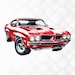 Watercolor Muscle Car Clipart. 38 Muscle Car PNG. Retro American Muscle ...