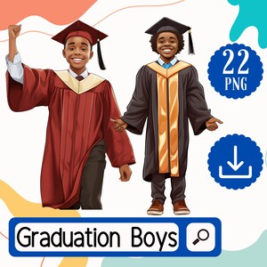 Graduation Boys Clipart. 22 PNG Black Boy Graduation Graphics. High ...