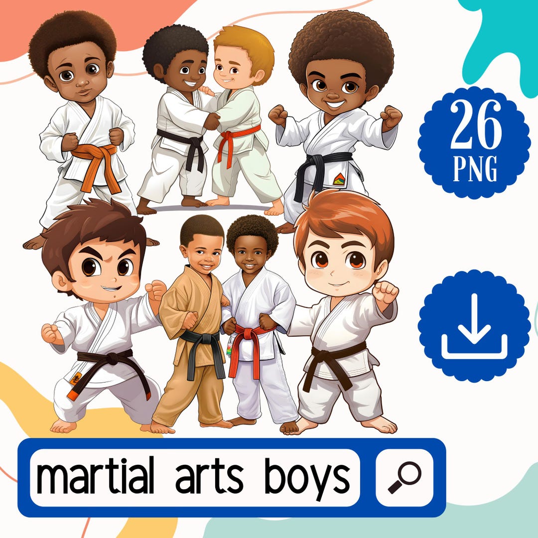 Boys Mixedmartial Arts Clipart. 26 Judo Karate Kids PNG. Martial Arts ...