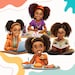 Black Girls School Activities Clipart Set - 23 PNG Black Students in ...
