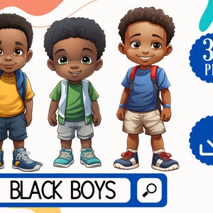 Enchanting Collection of Black Boys Clipart - 30 African American Boys ...