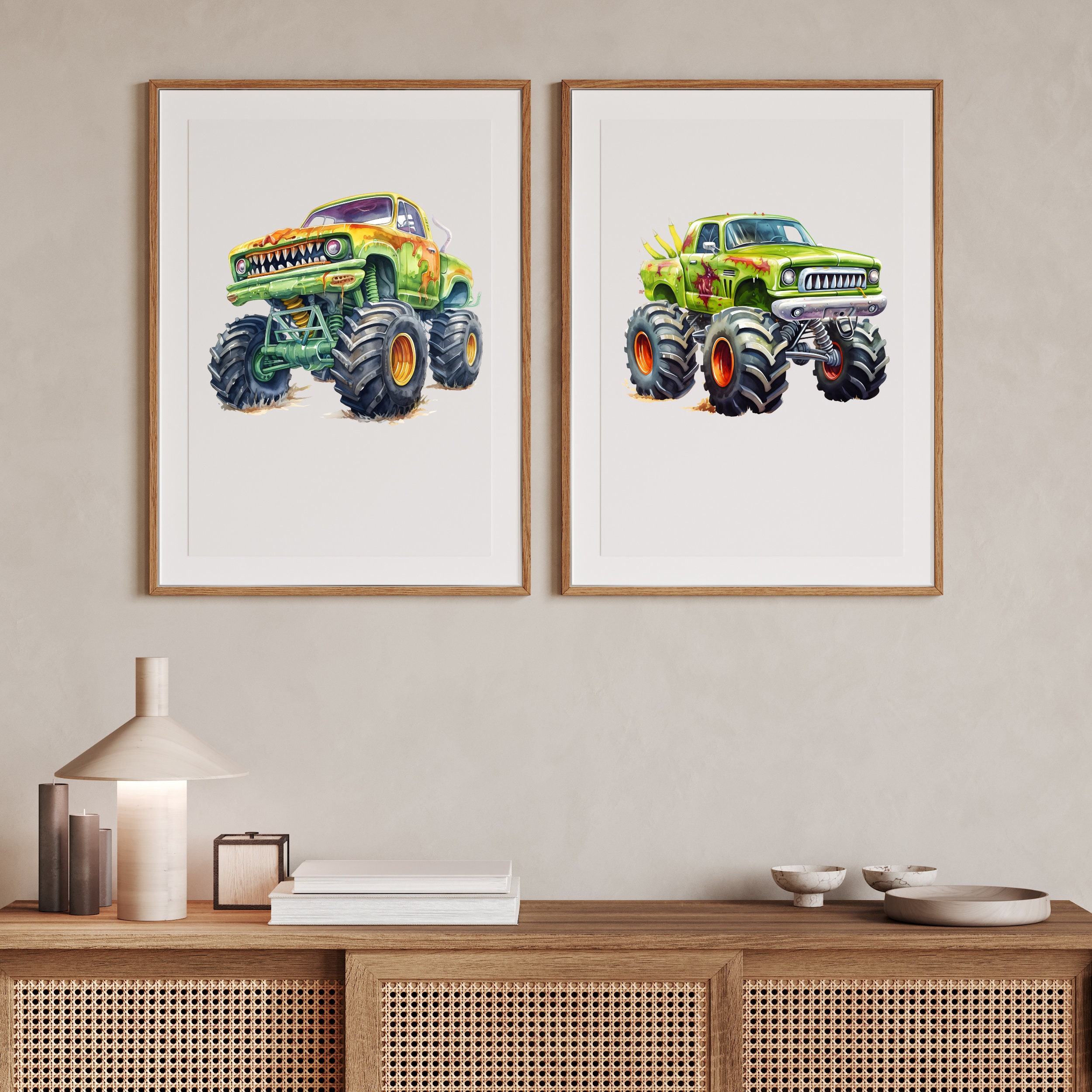 Watercolor Monster Truck Clipart. 38 Monster Truck PNG. Monster Trucks ...