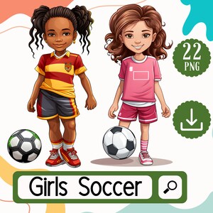 Dynamic Girls Soccer Clipart - Energetic Players in Action - Digital ...