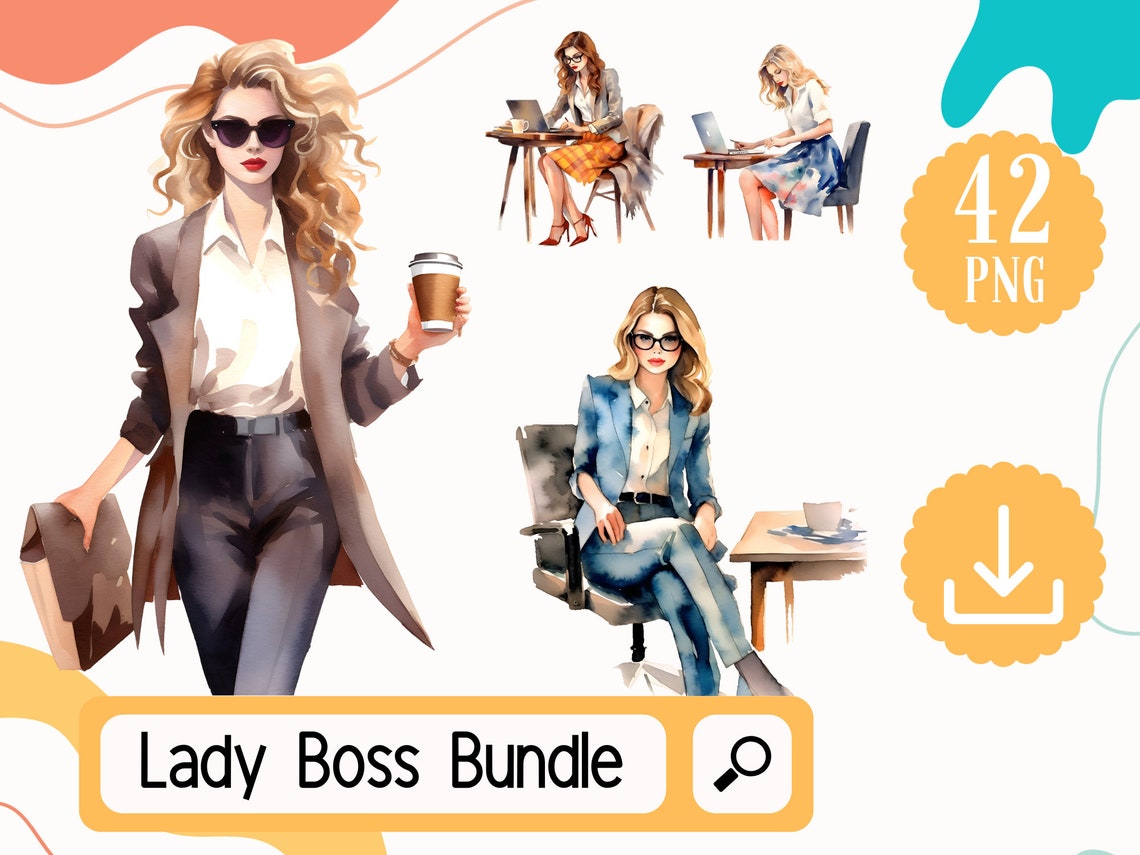 Business Lady Boss Lady Png Clipart Bundle. 42 Boss Woman Clipart ...