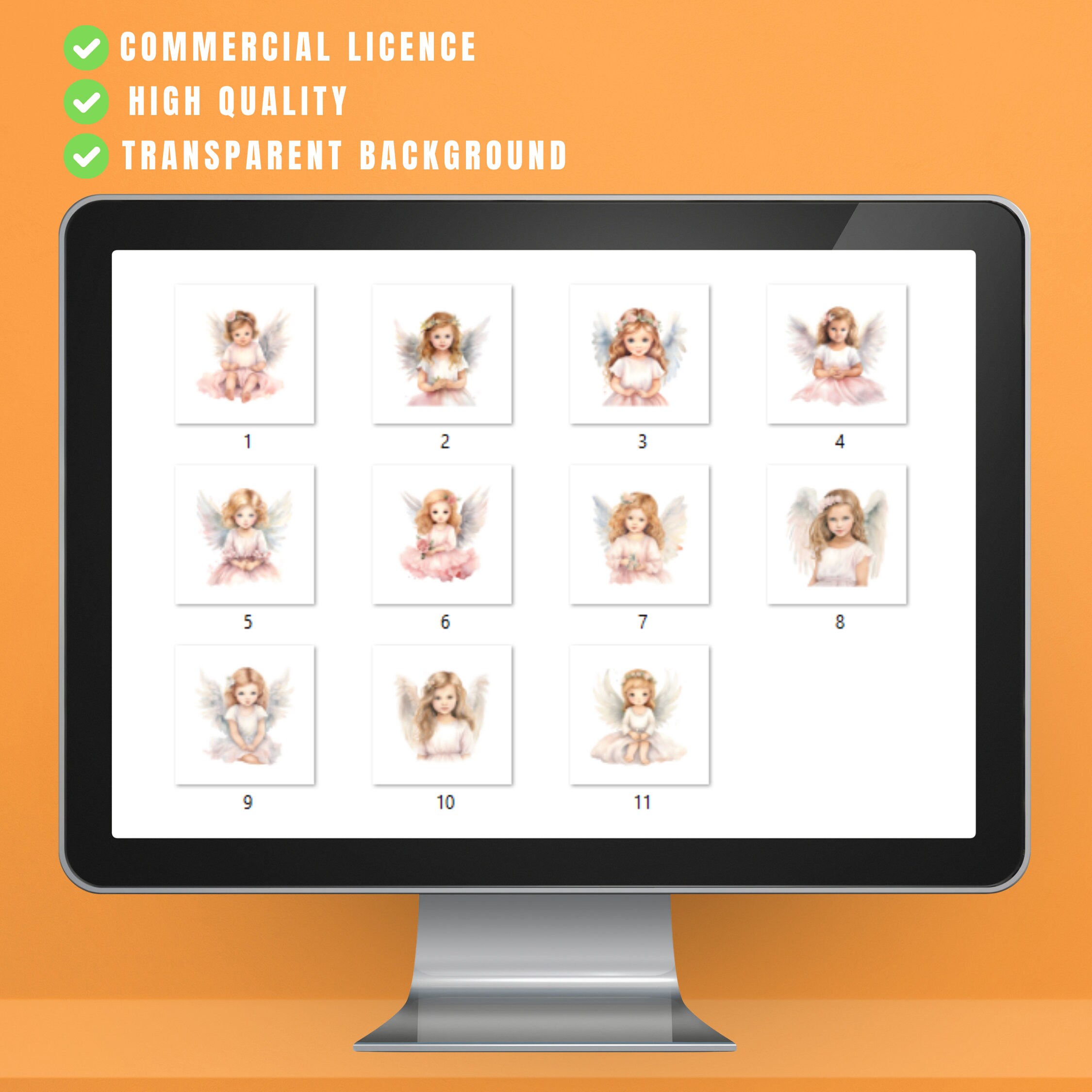 Angelic Girls First Communion Clipart 11 PNG Watercolor Angel Girl ...