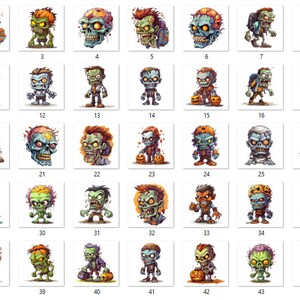 Spooky Zombies and Monsters Clipart PNG, 45 Halloween Zombies Clipart ...