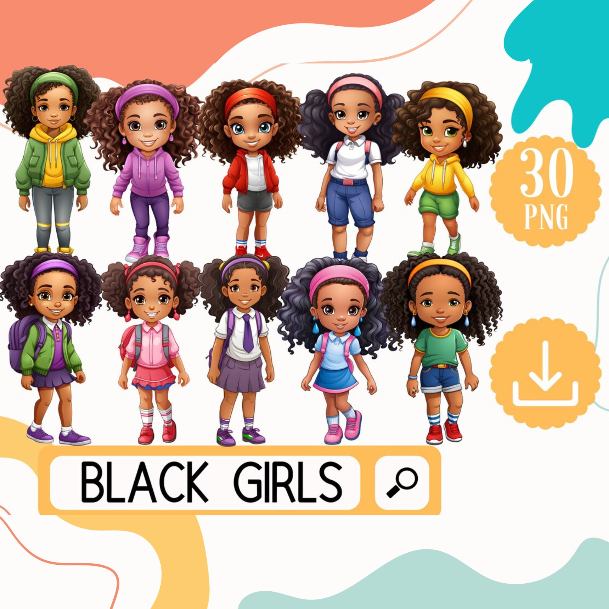 Enchanting Collection of Black Girls Clipart 30 African American Girls ...