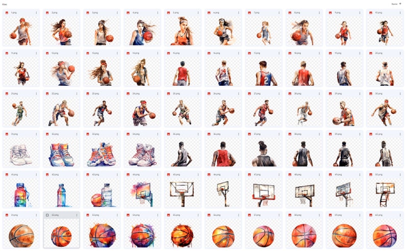 Basketball Clipart Mega Bundle PNG, Watercolor Basketball Png Digital ...
