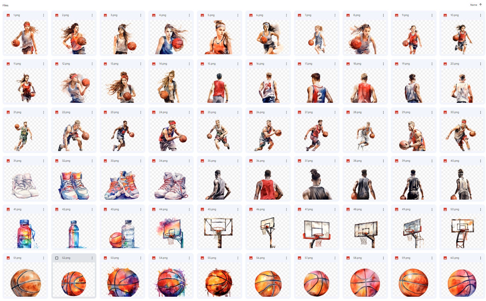 Basketball Clipart Mega Bundle PNG, Watercolor Basketball Png Digital ...